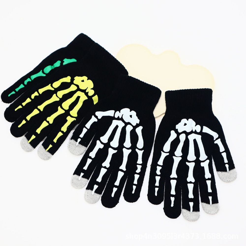 Warmer Knitted Claw Gloves Touch Screen Skeleton Halloween Mittens Keep ...