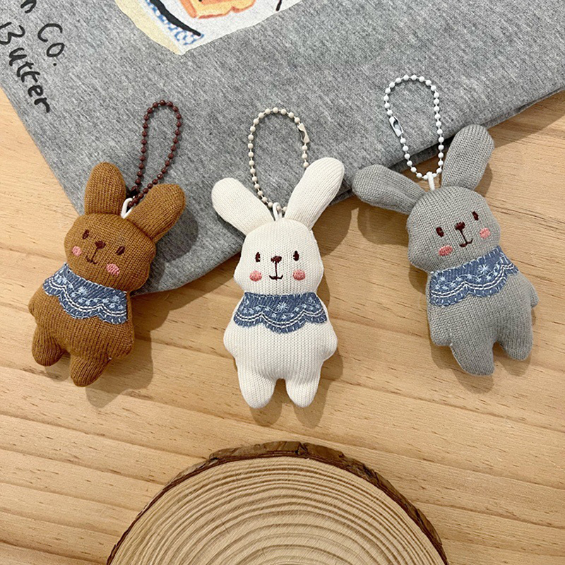 Cartoon Plush Rabbit Carrot Keychain Cute Stuffed Doll Keyring Fabric ...