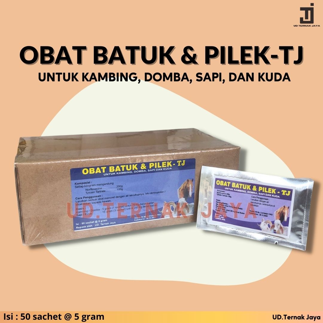 OBAT BATUK & PILEK 1 pack isi 50 sachet kemasan 5gram untuk kambing ...