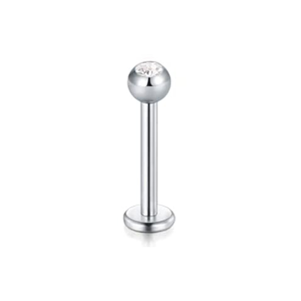 Stainless steel piercing jewelry diamond-encrusted lip nail round ball ...