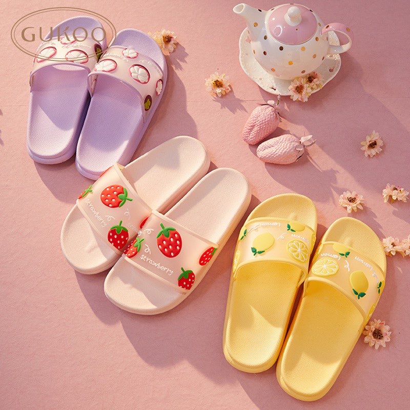 BS-NO CHOOSE COLOR FRUITS ONE DESIGN TRANSPARENT SLIPPERS FOR WOMENS ...