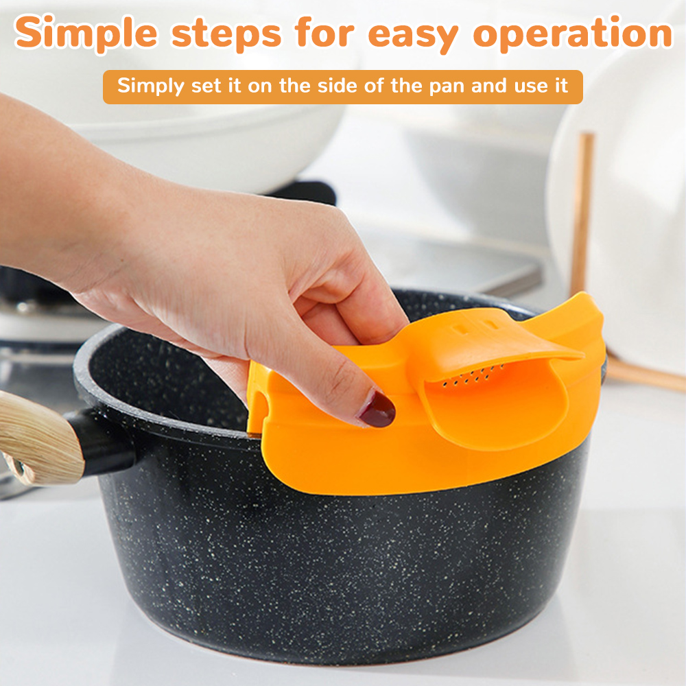 Silicone Pot Side Drainage Guide Nozzle Anti-Spill Cute Duckbill Shape ...