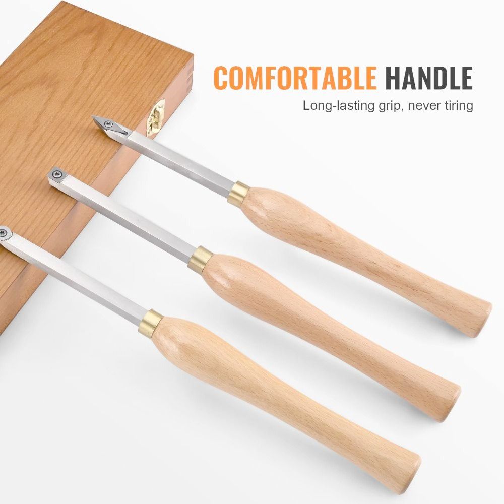 Turning Tools Hard Alloy Pointed Tip Wood Lathe Tool Set Multiple Sharp ...