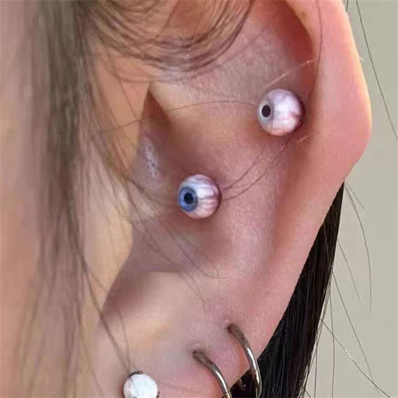 Strange Quirky Earring Exquisite Gothic Unique Design Bloodshot ...