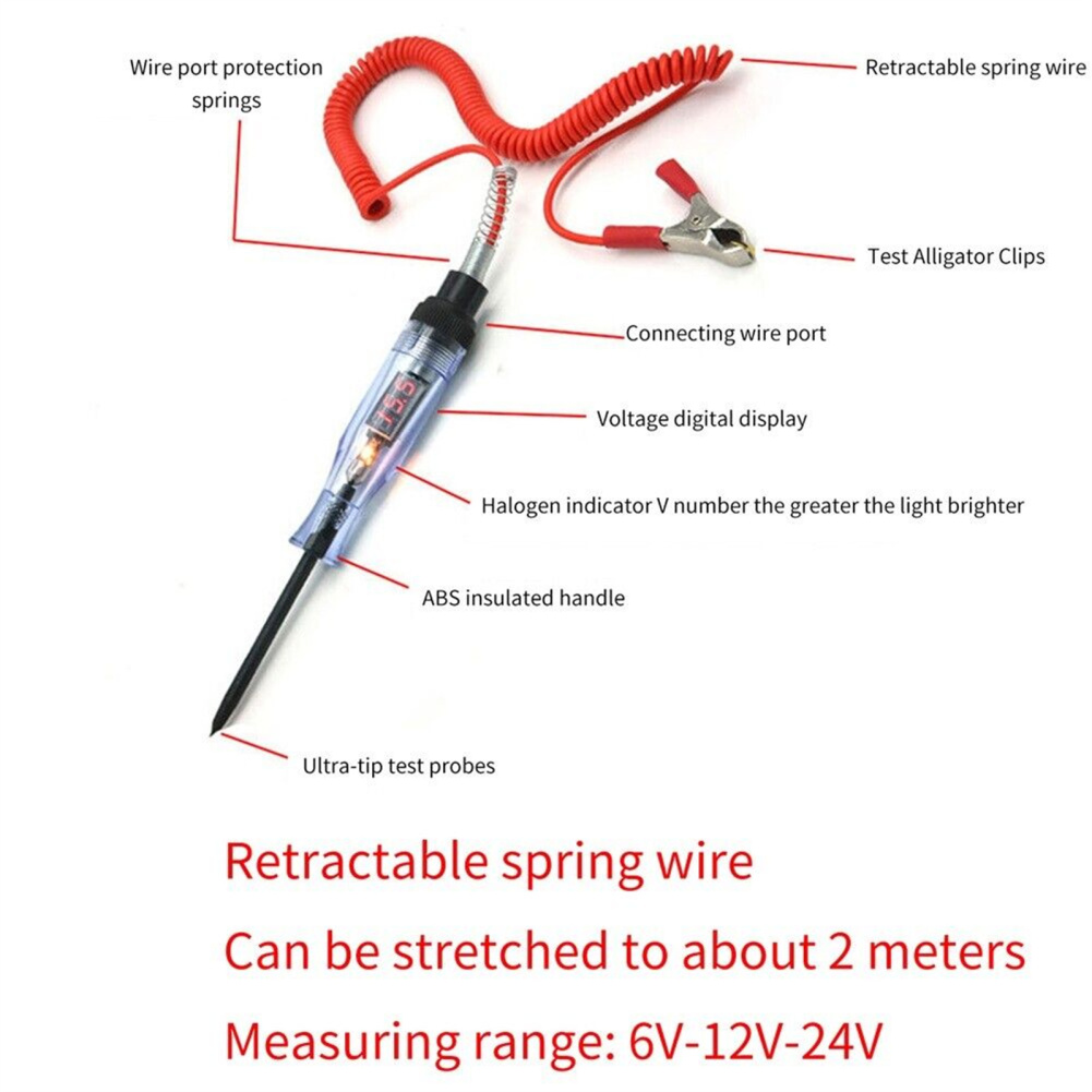 Automotive Test Lights 6-24v Dc Digital Led Circuit Tester Auto ...