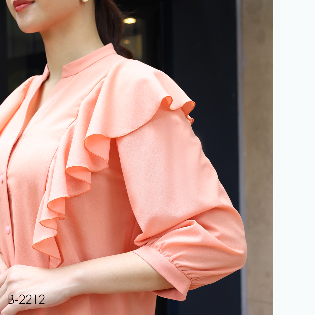 MIKIKO Blouse MI-B2212 ชิฟฟอนชีราเม้นท์ แขนยาว IGPU22-4 - MIKIKO MKK - ThaiPick