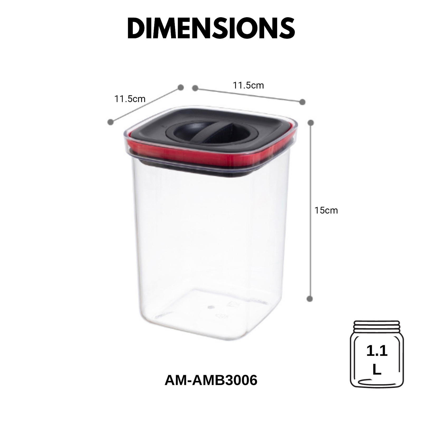 Amark Kitchen Collection Spin Lock Food Storage Container - Airtight ...