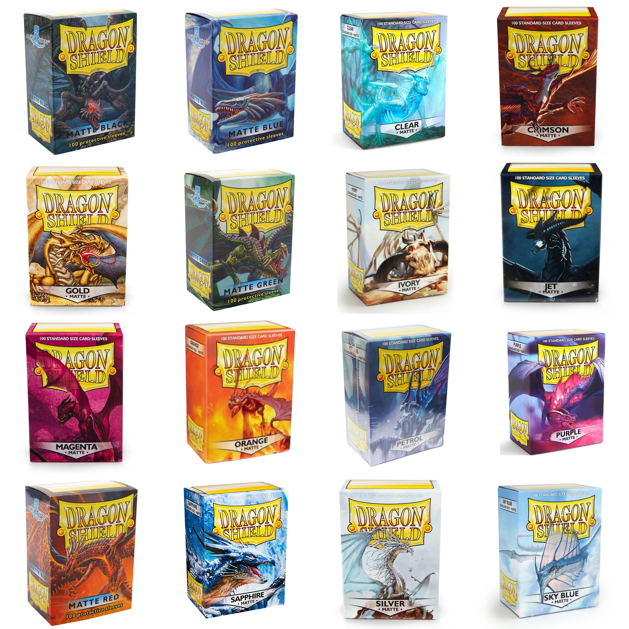 【Salt & Story】100 Pcs/box Colorful Matte Cards Sleeves Demark Dragon ...