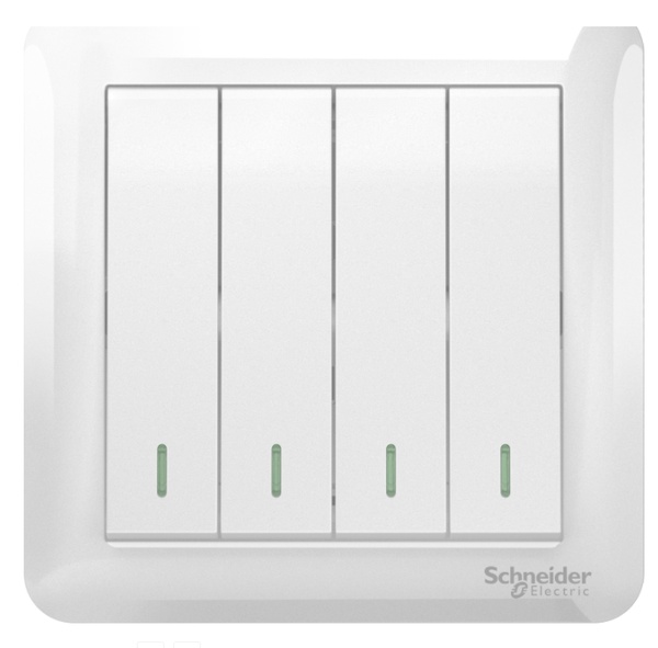 Schneider Electric Affle Plus 10AX 250V 4 Gang 1 Way Switch With ... Schneider Electric Affle Plus 10AX 250V 4 Gang 1 Way Switch With ...