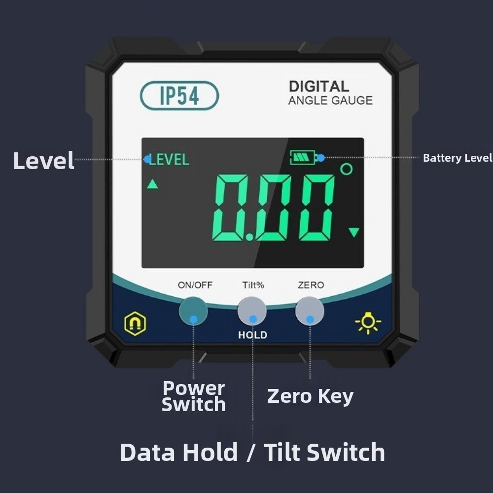 Universal Digital Display Level Angle Gauge 4x90° With Magnetic Base ...