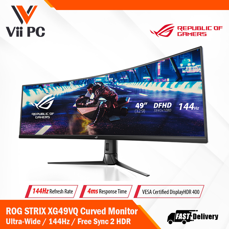 Asus ROG Strix XG49VQ 49 Inch Curved Gaming Super Ultra-Wide HDR Gaming ...
