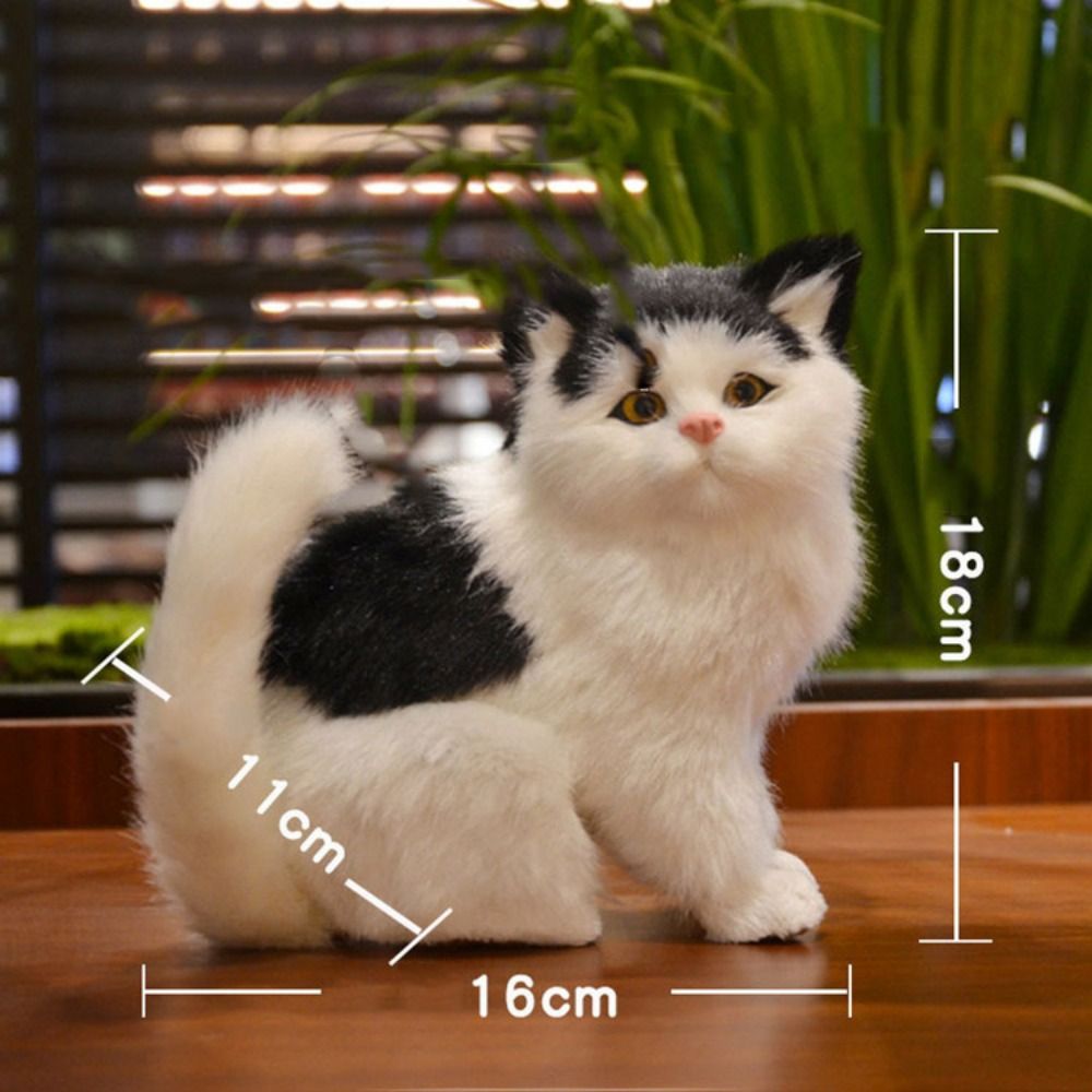 Fluffy Doll 3D Eyes Simulation Furry Hanging Cat Animal Lifelike ...