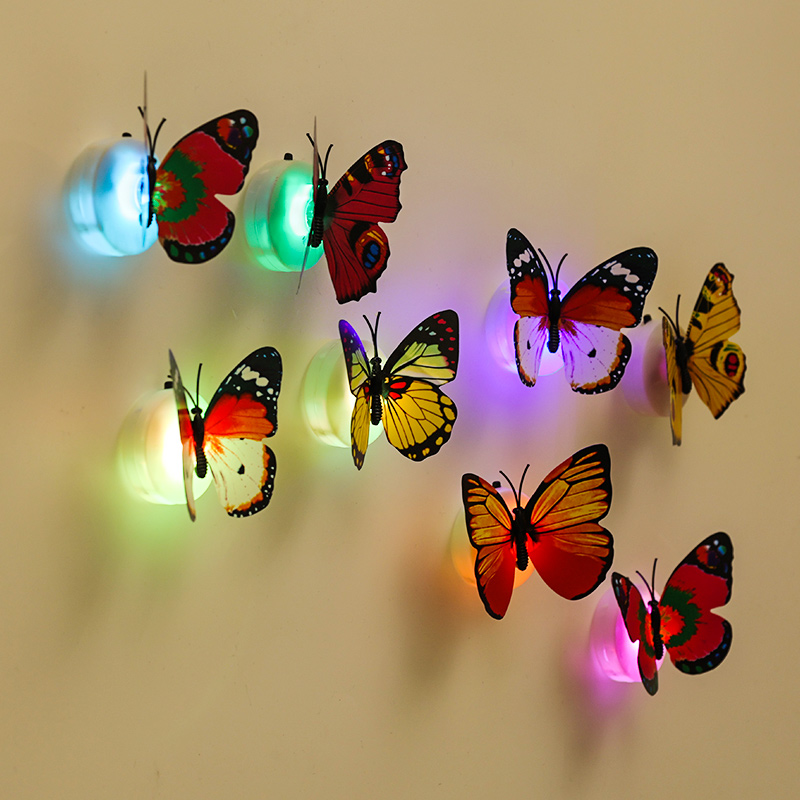 1/5/10/20PCS Colorful Luminous 3D Butterfly LED Night Light Small ...
