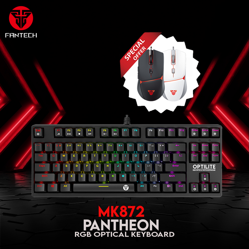 FANTECH BUNDLE Fantech Keyboard Optilite MK872 Mechanical RGB ...
