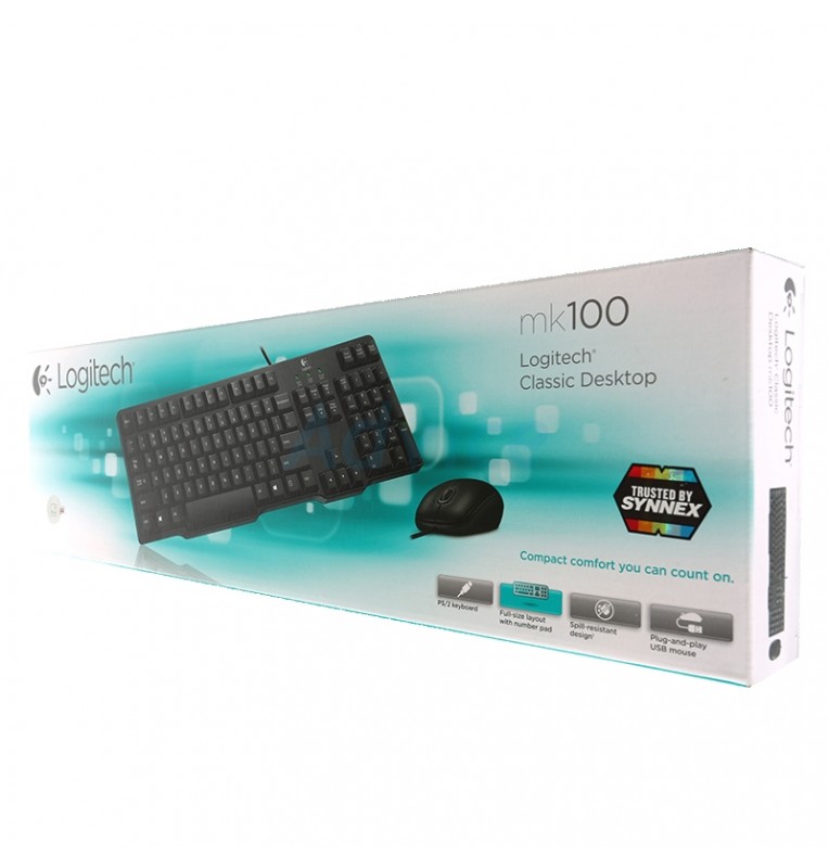 Mastersat คีบอร์ด + เมาส์ Logitech Classic Mk100 Mouse & Keyboard แป้น ...