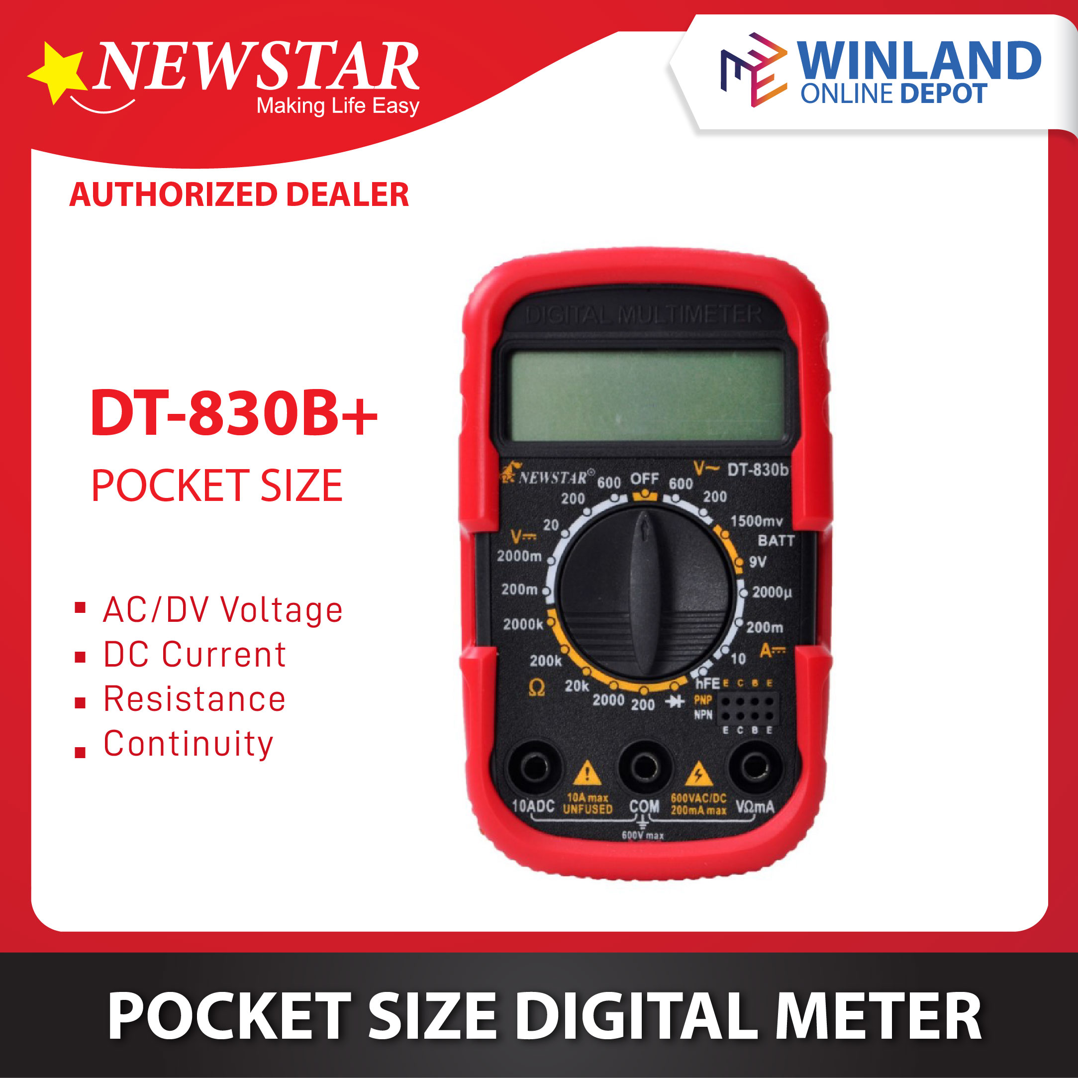 NEWSTAR by Winland Pocket Size Digital Multi-Tester Multitester Multi ...