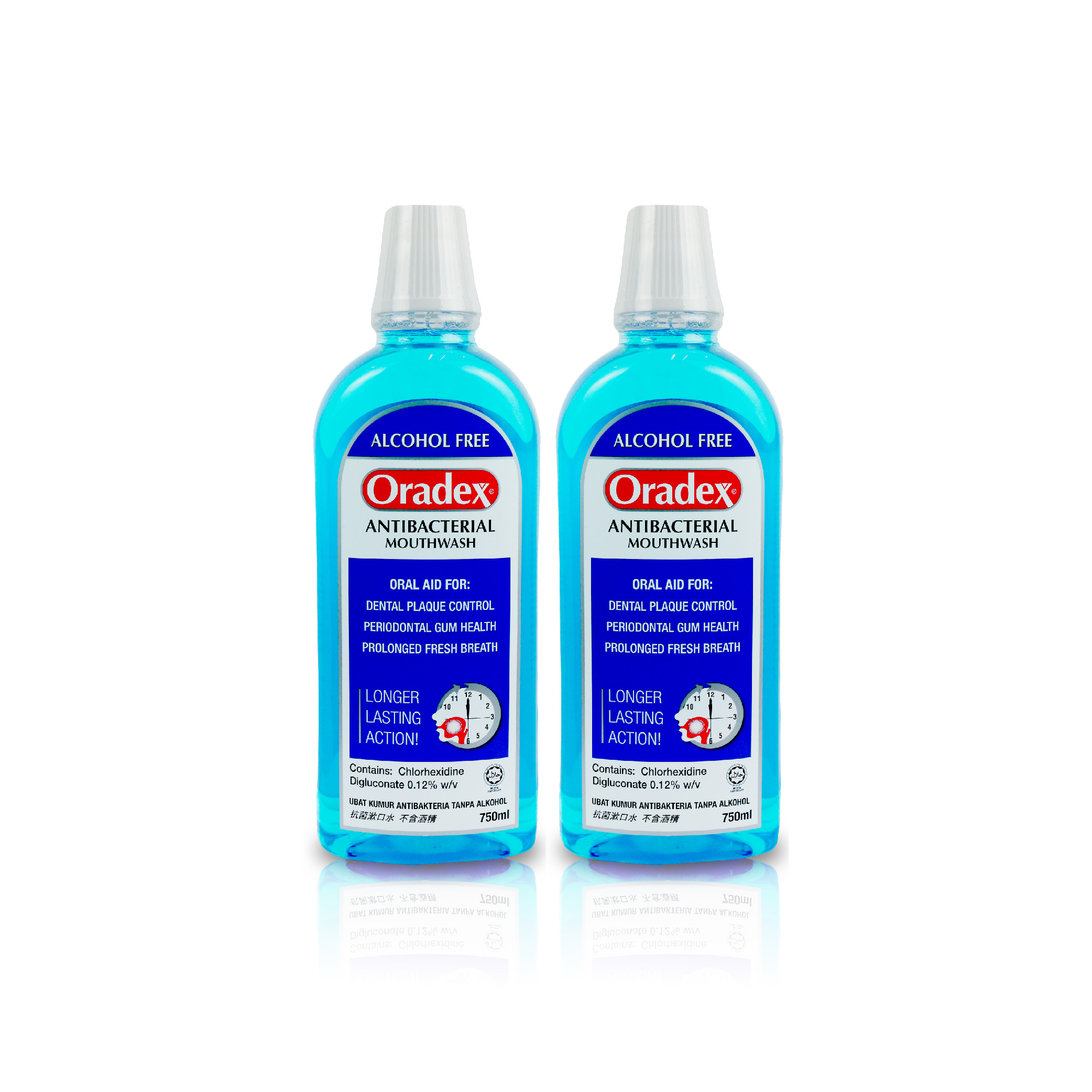 Oradex Antibacterial Multifunctional Mouthwash Mint (750ml) x2 ...