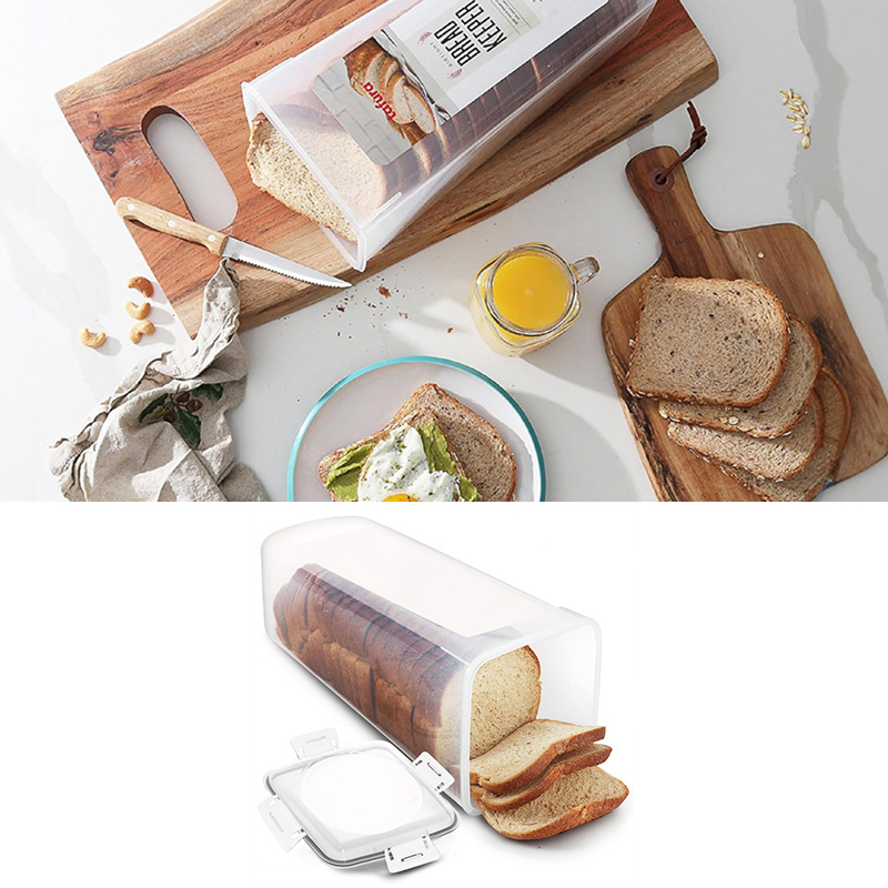 Bread Loaf Container Clear Airtight Bread Box With Lid Sandwich Bread ...