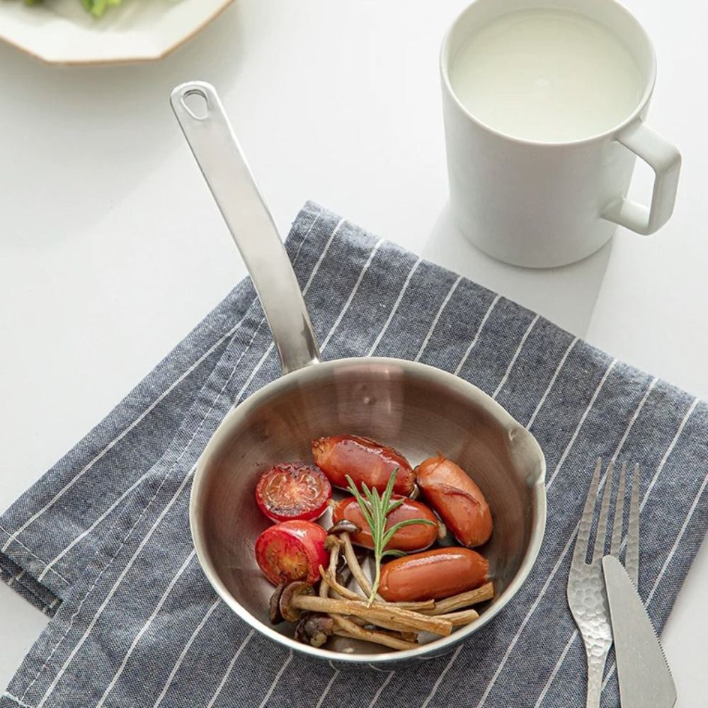 Skillet Pan Diversion Port Stainless Steel Frying Egg Pan 13cm Hangable ...