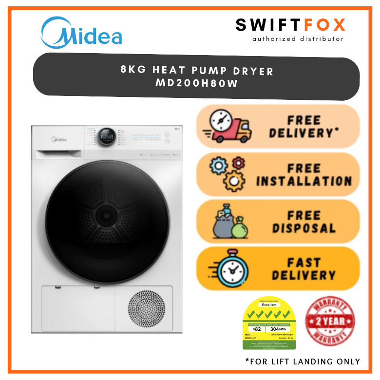 Midea 8KG Heat Pump Dryer - MD200H80W | Lazada Singapore