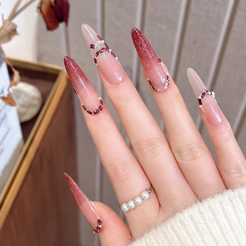 50PCS Sparkle Chinese New Year Red Diamond Various Shape French Glass ...