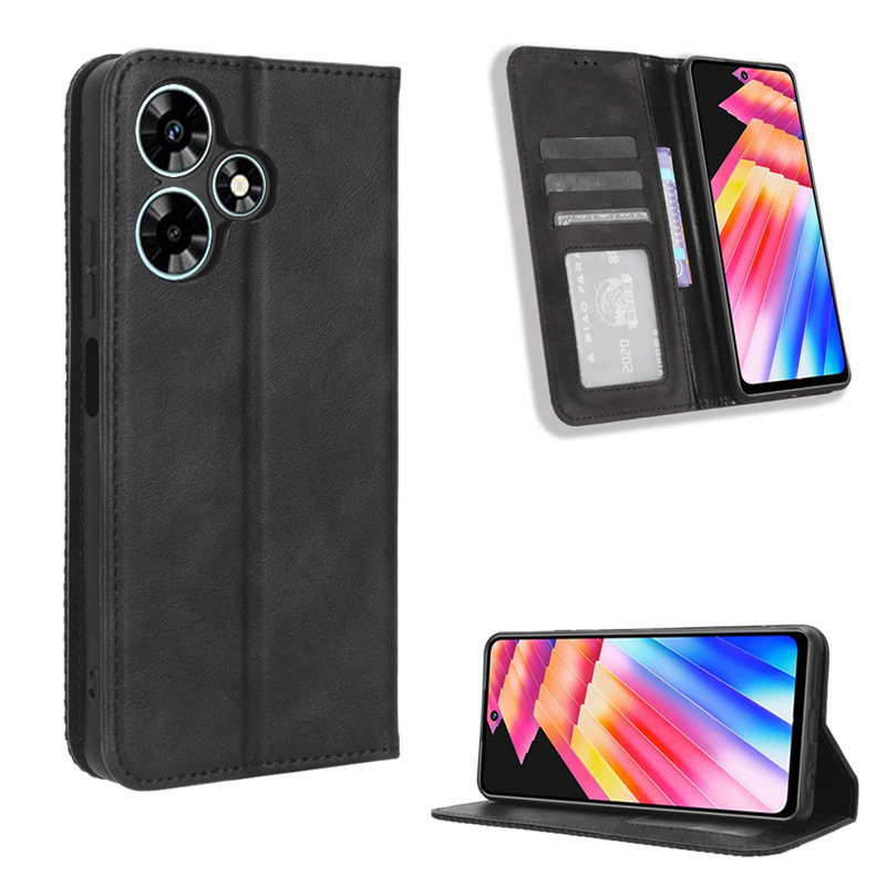 Infinix Hot 40i 4G Leather Case Folio Wallet Magnetic Shock Case ...