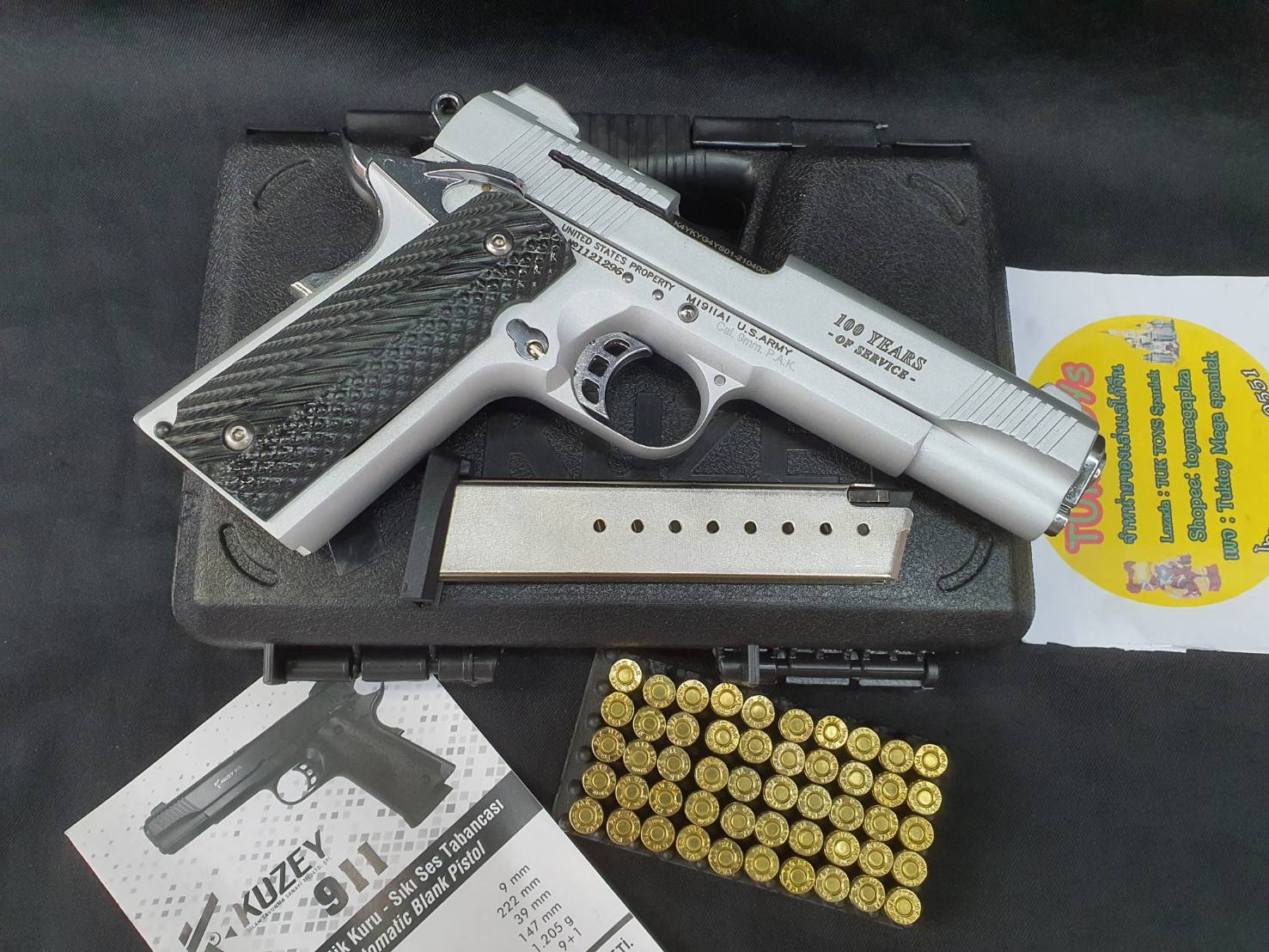 แบลงค์ KUZEY 911 ( Colt 100 ปี) เงินด้าน 5 นิ้ว ปะกับ G10 แถมฟรี ลูก 1 ...