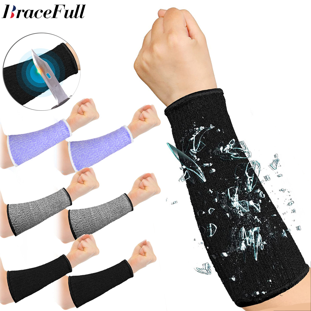 Kuying Fashion 1Pair Level 5 HPPE Cut Arm Sleeve,Cut Resistant Thumb ...