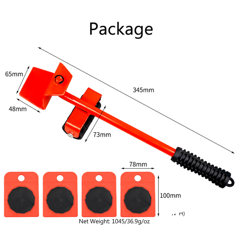 Furniture Mover Tools 5 in 1 Easy 360° Rotating Rolling Wheel Corner ...