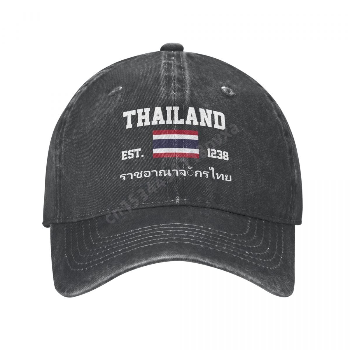 【New arrival】Unisex Adult Thailand Thai Flag Charcoal Washed Denim ...