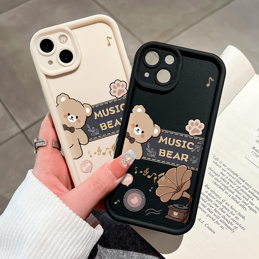 UCUC for Vivo Y81 Y81i Back Cover Love Music Bear Ladder Camera Soft ...