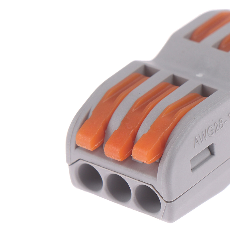 SPL-1 2 3 Way Reusable Spring Lever Terminal Block Electric Cable Wire ...