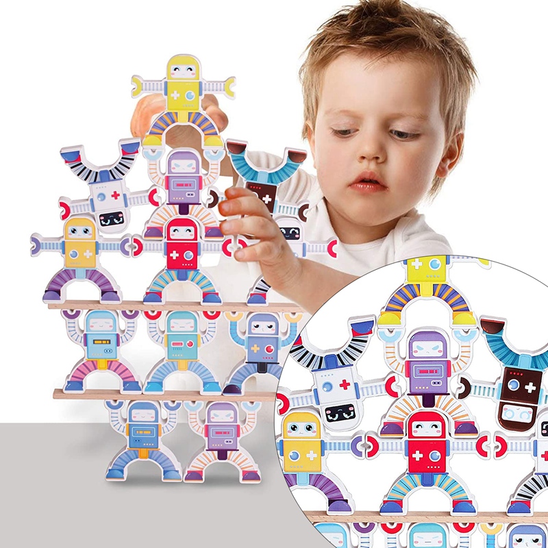 Wooden Stacking Games Toy Game Building Toy Stacking Balancing Block ...