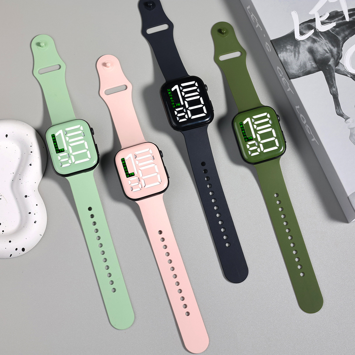 New Cross border Fashion Multi functional Student Simple Digital Night ...