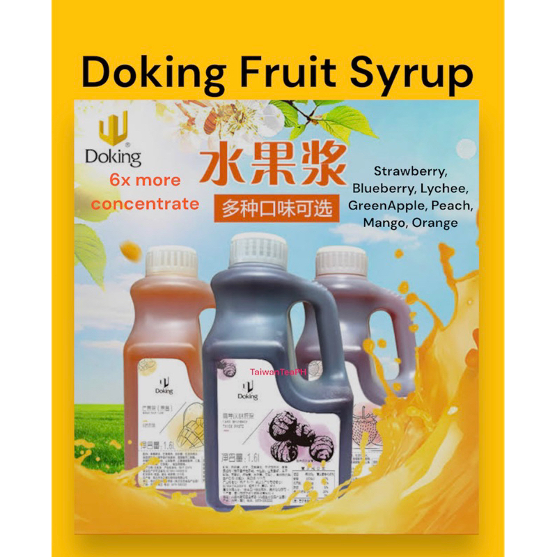 Doking Fruit Syrup 1.6L Strawberry Peach Mango Green Apple Blueberry ...