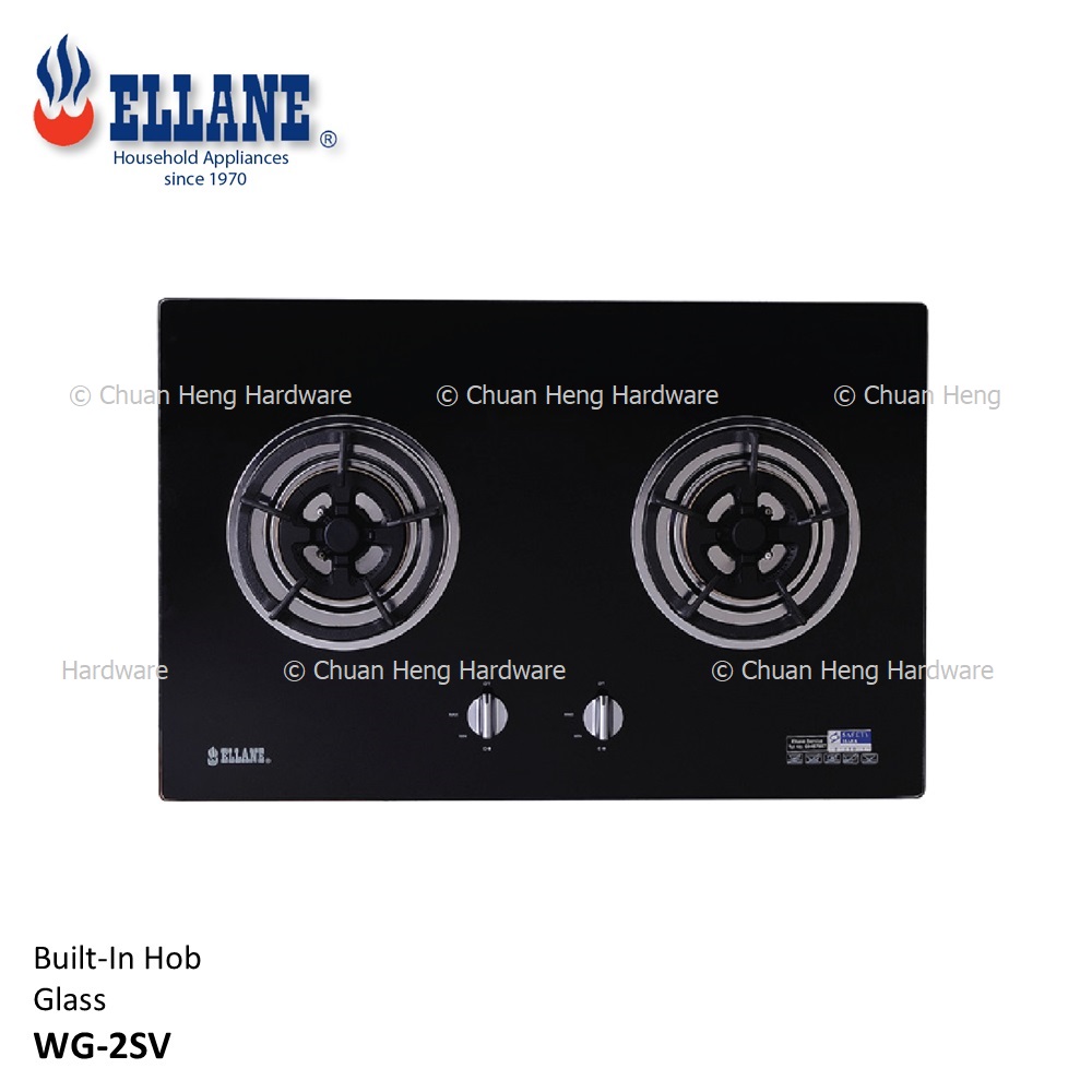 Ellane WG-2SV 2 Burner Glass Hob c/w safety valve | Lazada Singapore