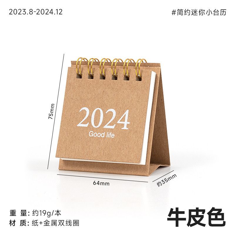 Kalender Meja Mini Desk Portable 2024 Tahun Untuk Hadiah Aesthetic ...