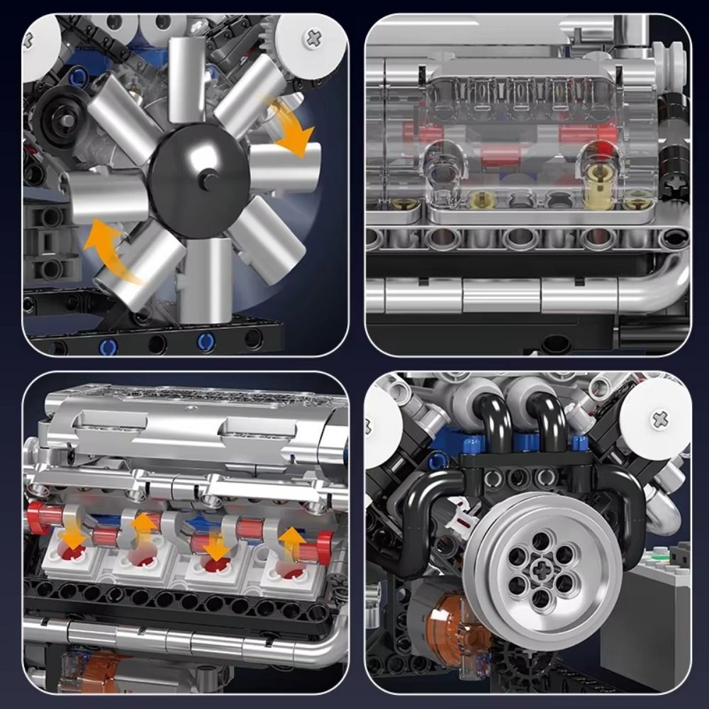 Scale Model Kit Motorized Simulation V8 Engine Building Block ...