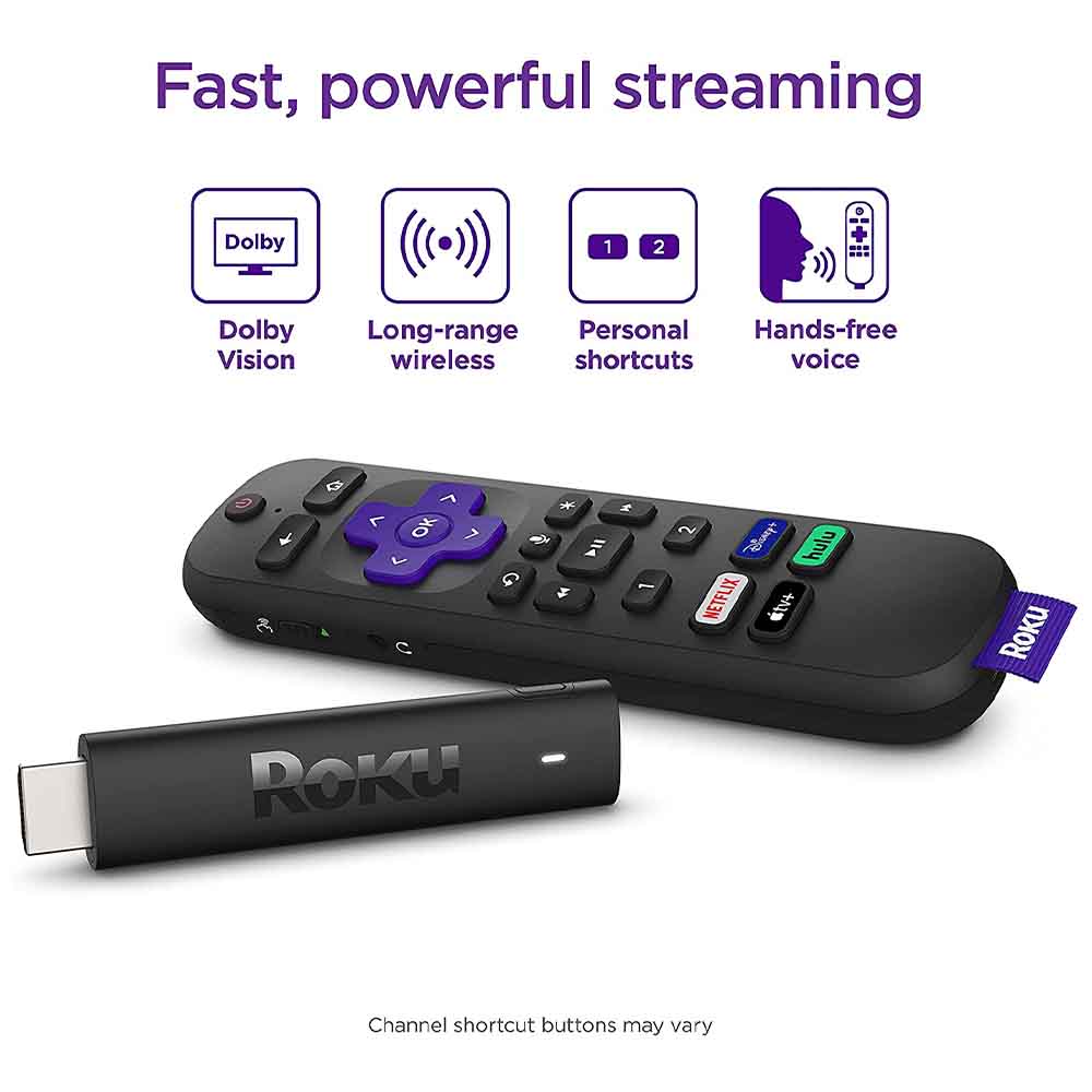 Roku Streaming Stick 4K+ (2021) Streaming Device with Roku Voice Remote ...