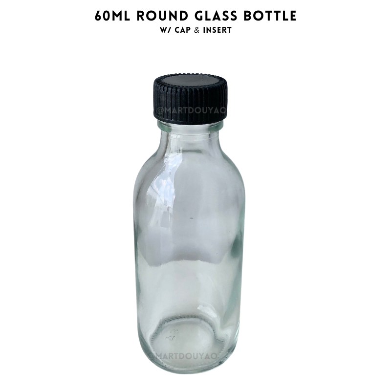 60ml Round Glass Bottle/ Mini Sampling Glass with Cap and Insert ...