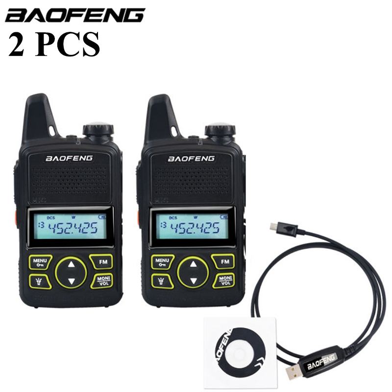 2pcs Official Original Mini Walkie Talkie BF-T1 UHF 400-470MHz 1W 20CH ...