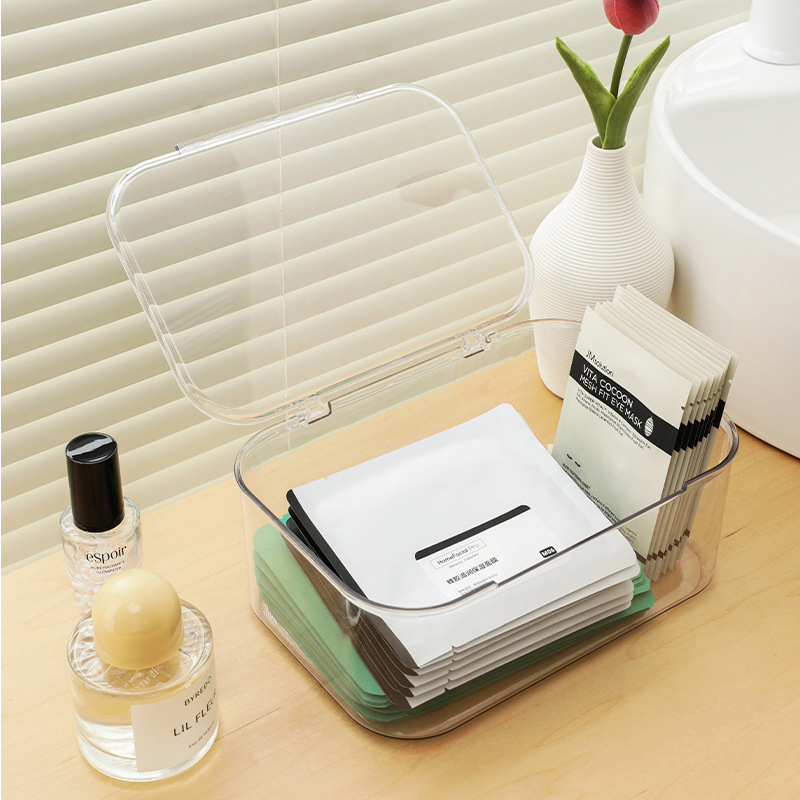 Transparent Desk Organizer Desktop Storage Box Cosmetics Organizer ...