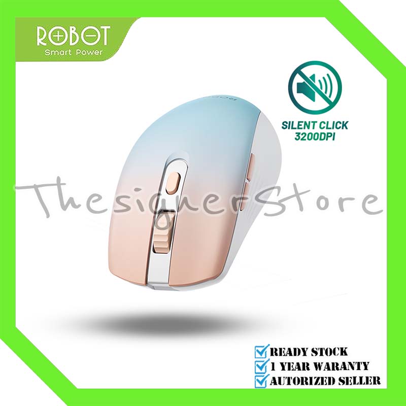 ROBOT M370 Mouse Wireless Silent 2.4GHz Optical 3200DPI for PC Laptop ...