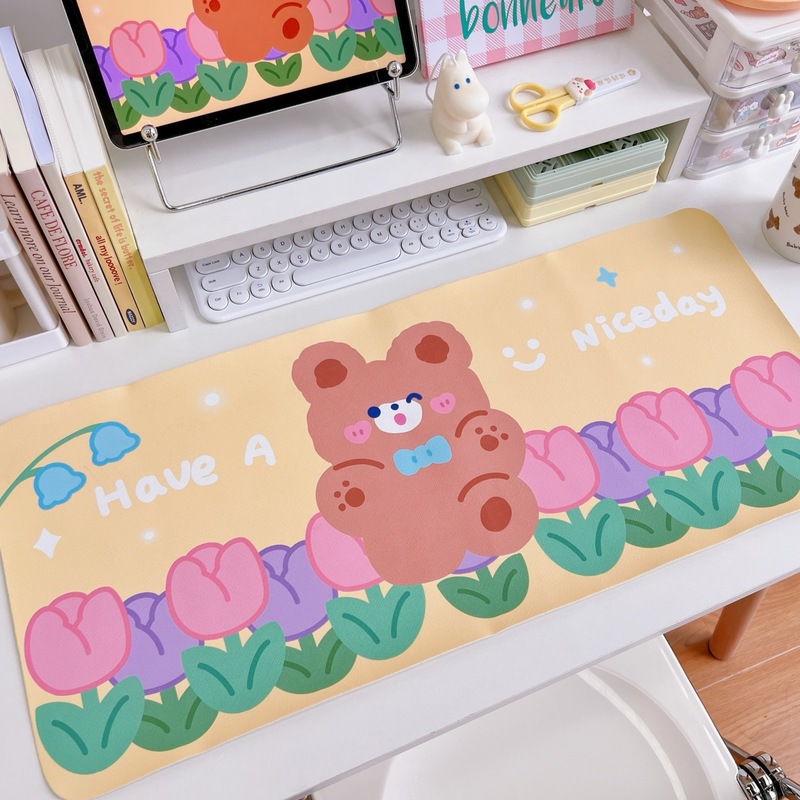 【BorderBloom】Cute Bear Rabbit Puppy Desk Pads Table Mouse Pad Computer ...