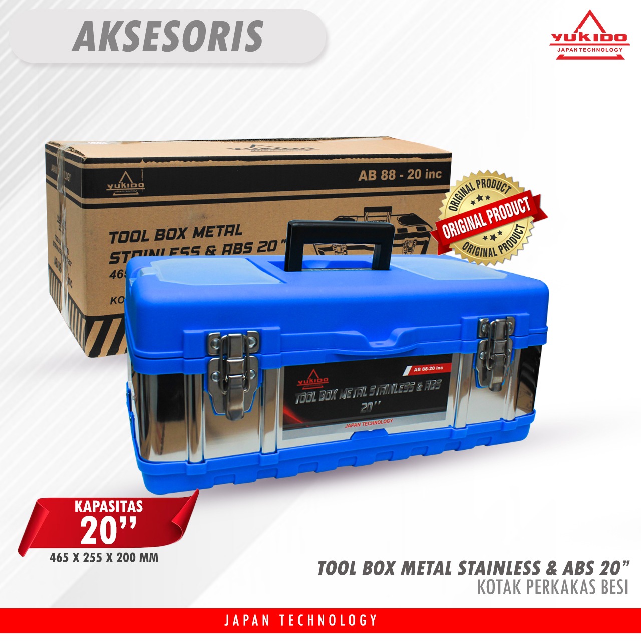 Toolbox 20 Inch box alat perkakas Besi Baja tool box 20'' Stainless ...