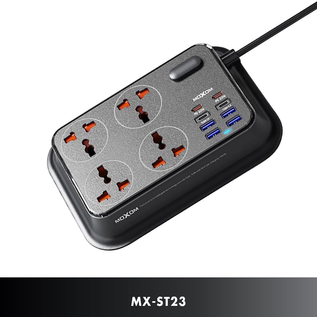 Moxom MX-ST23 12 in 1 PD Power Strip (2 Meter) with 4 Universal Socket ...
