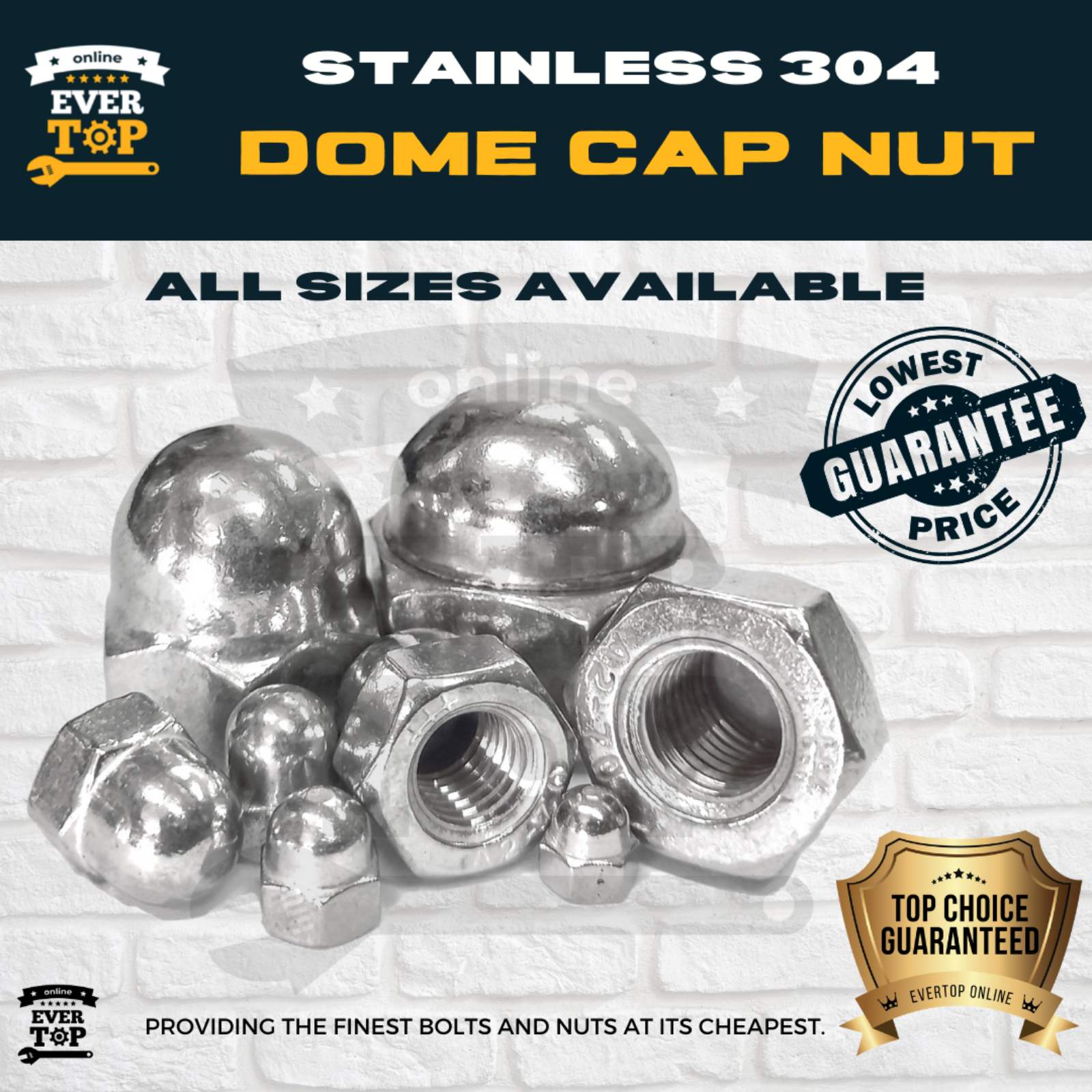 10/5 PCS STAINLESS 304 CAP NUT / S/S 304 CAPNUT | DOME CAP NUT SS ...