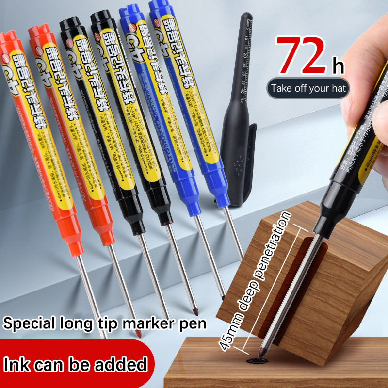 Tools 45mm Deep Hole Long Nib Head Markers Deep Drill Hole Long Nib ...