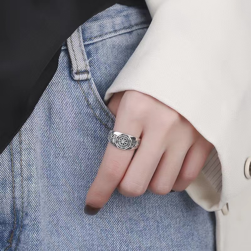 New Poseidon Star Cyberpunk Ring for Men and Women Opening Adjustable ...