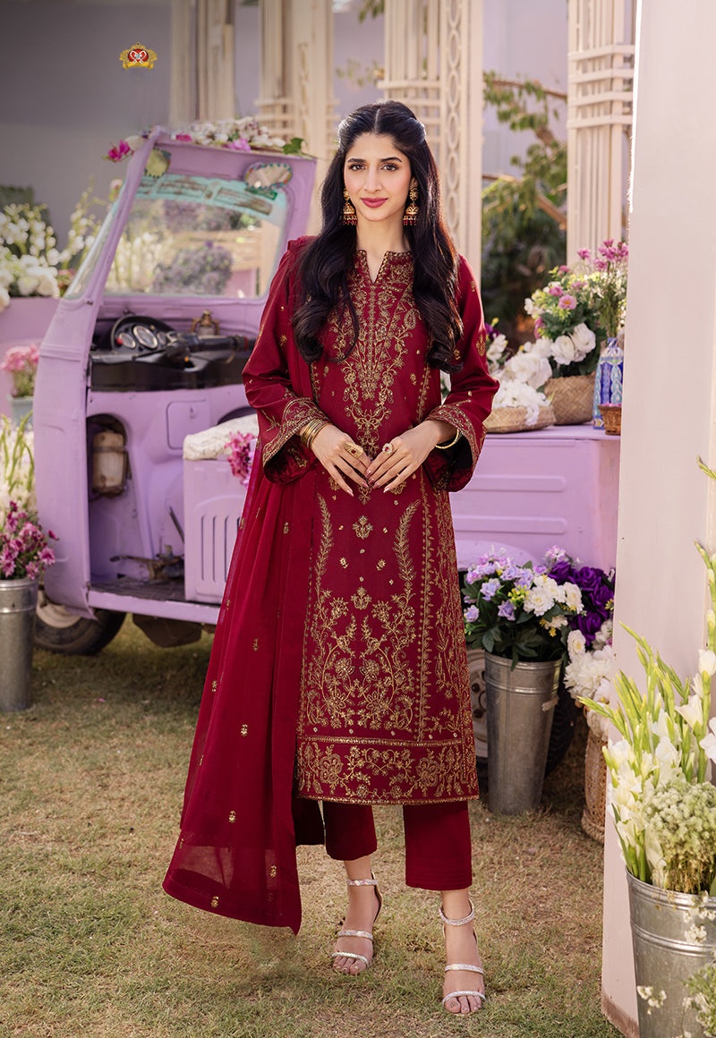 Asim Jofa Ajcfb-28 Embroidered Stitched 3 Piece Suit For Women And Girls - Collection: Dhanak ...